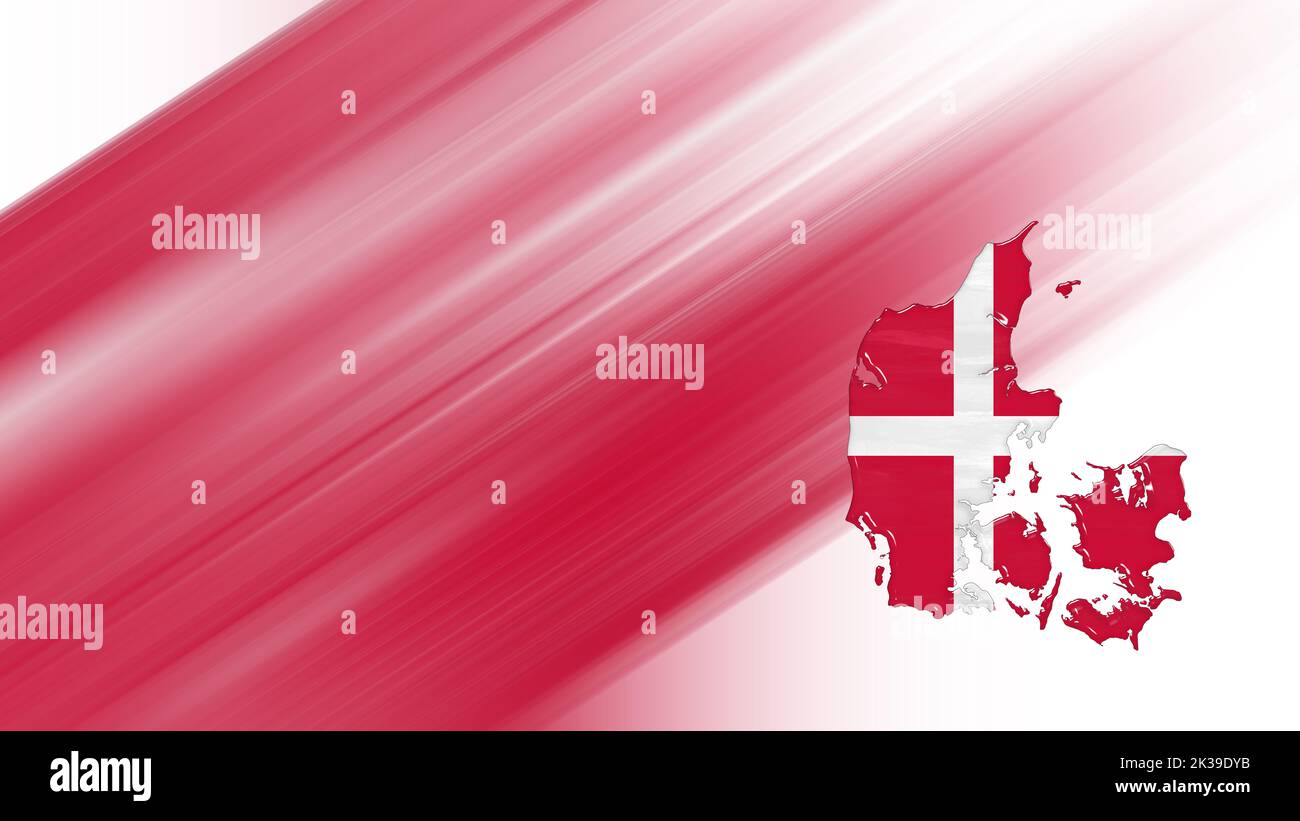 Map of Denmark, flag map, National colors background Stock Photo - Alamy