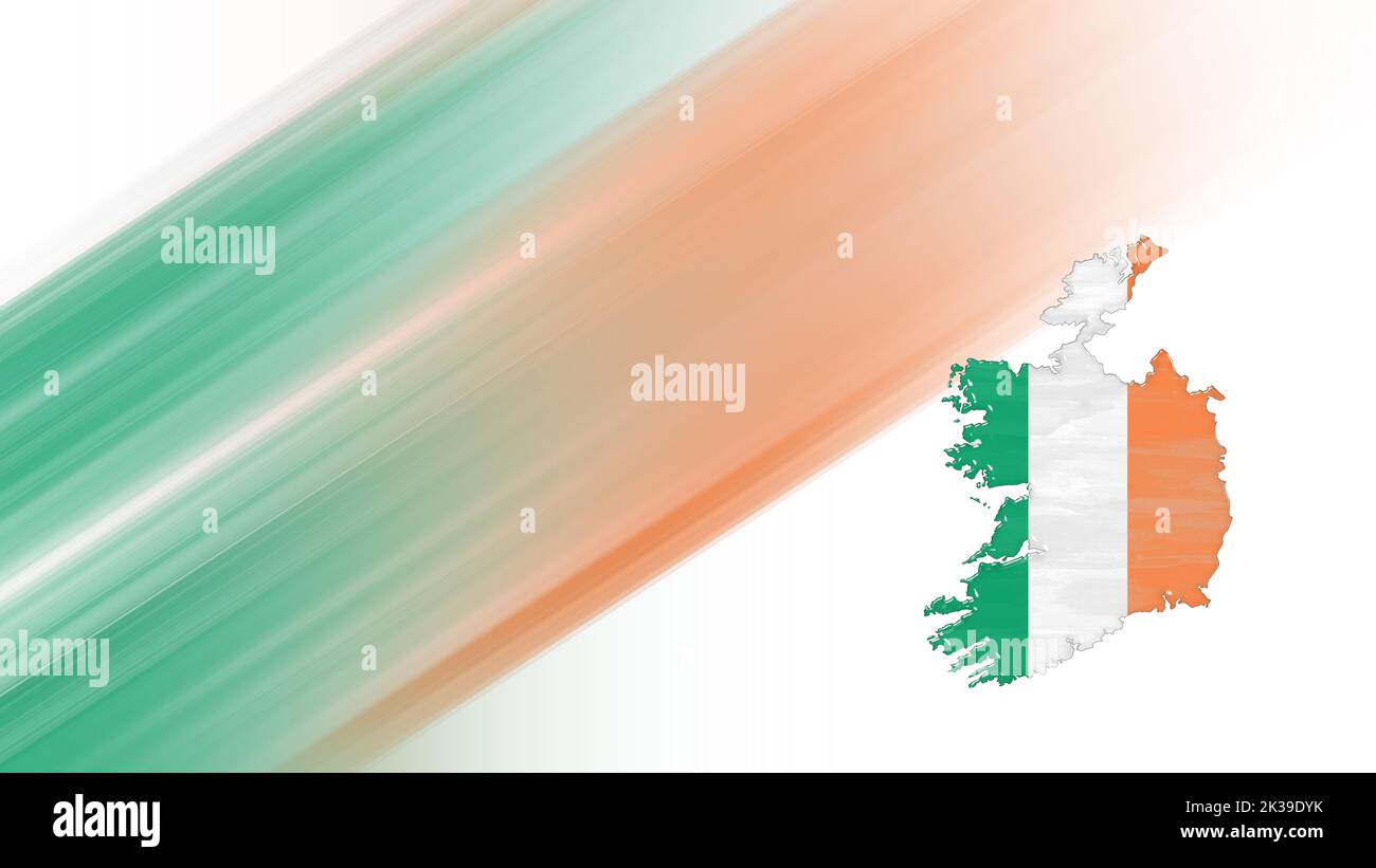 Map of Ireland, flag map, National colors background Stock Photo - Alamy