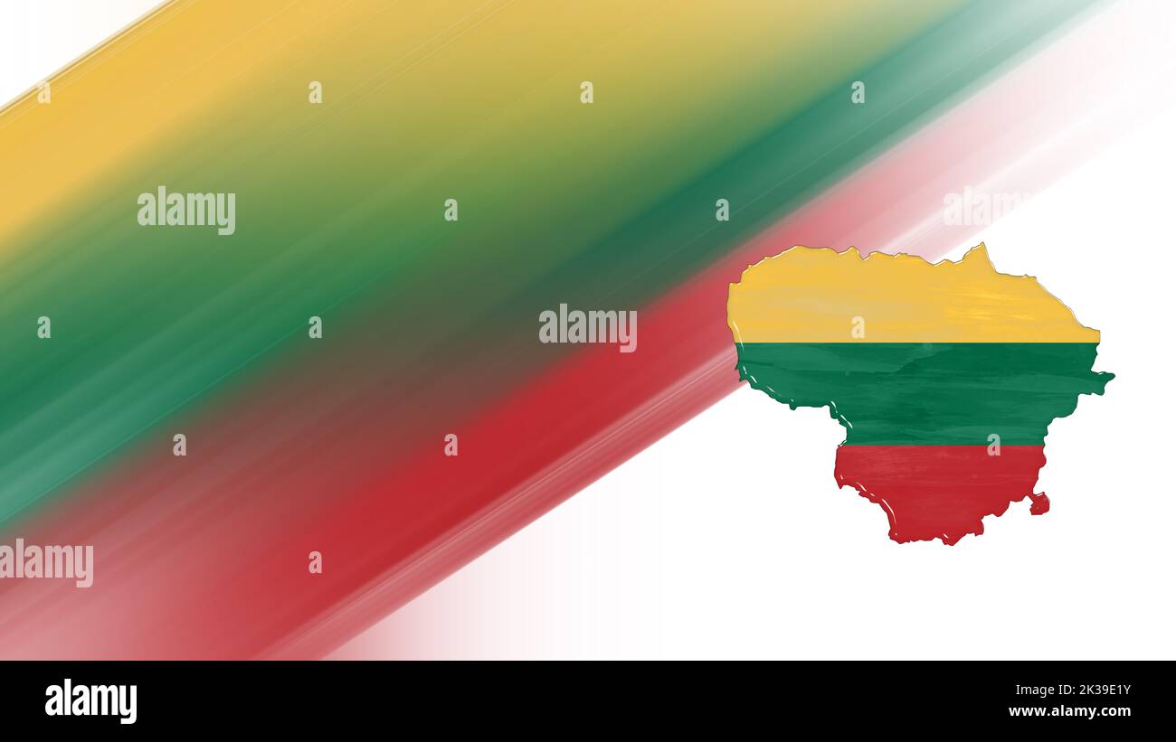 Map of Lithuania, flag map, National colors background Stock Photo - Alamy