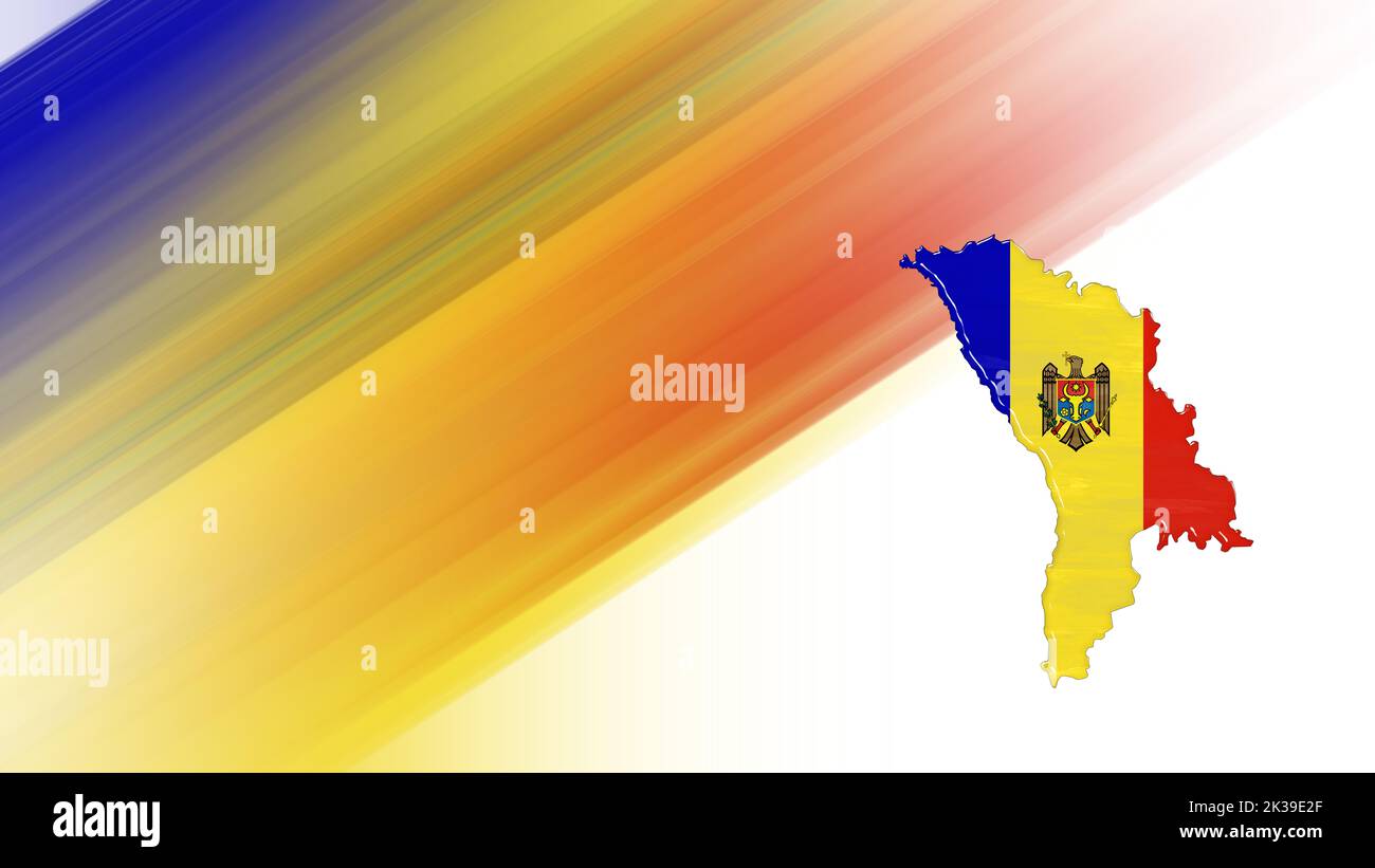 Map of Moldova, flag map, National colors background Stock Photo - Alamy
