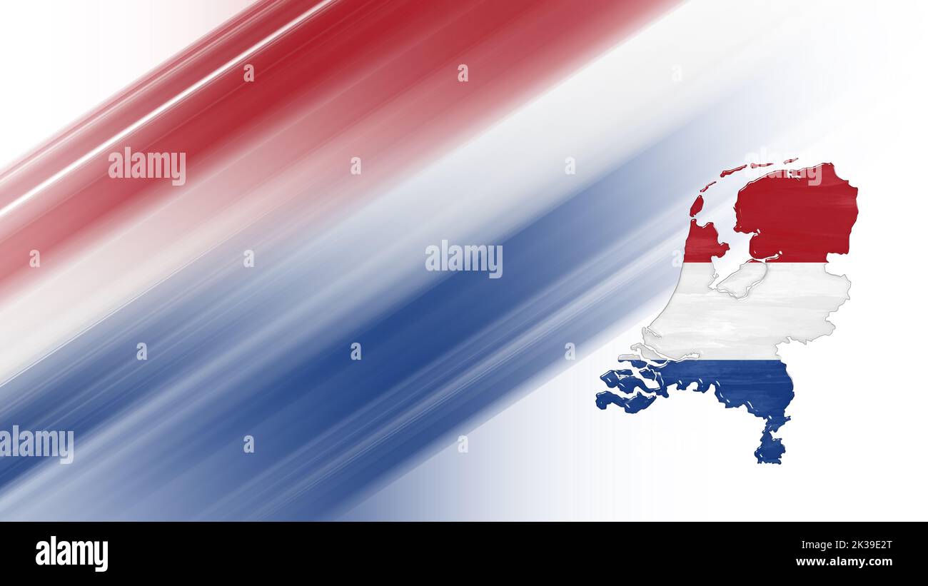 Map of Netherlands, flag map, National colors background Stock Photo ...
