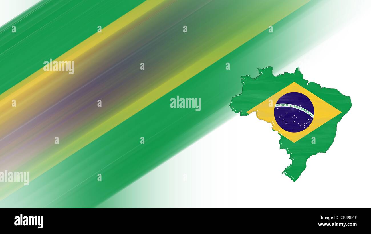 Map of Brazil, flag map, National colors background Stock Photo - Alamy