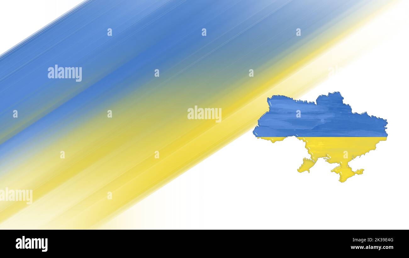 Map of Ukraine, flag map, National colors background Stock Photo - Alamy