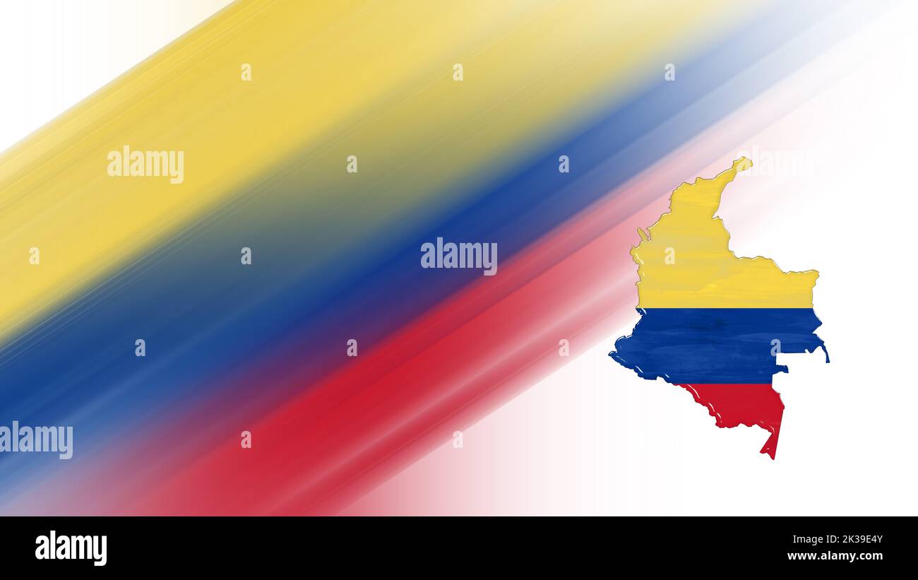 Map of Colombia, flag map, National colors background Stock Photo - Alamy