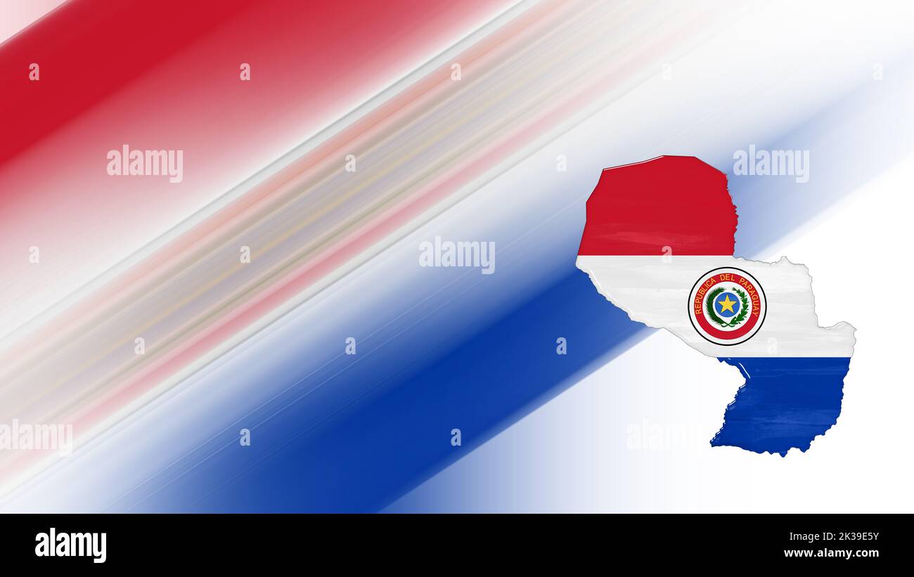 Map of Paraguay, flag map, National colors background Stock Photo - Alamy