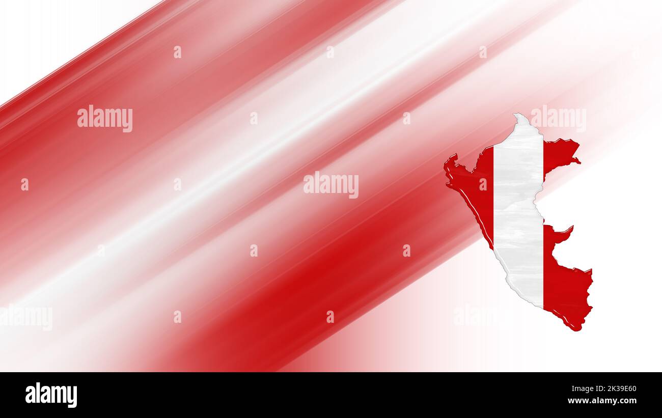 Map of Peru, flag map, National colors background Stock Photo - Alamy