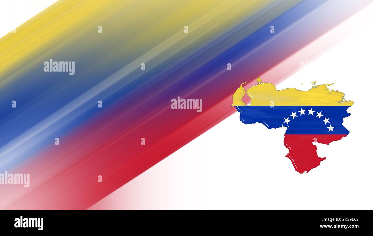 Map of Venezuela, flag map, National colors background Stock Photo - Alamy