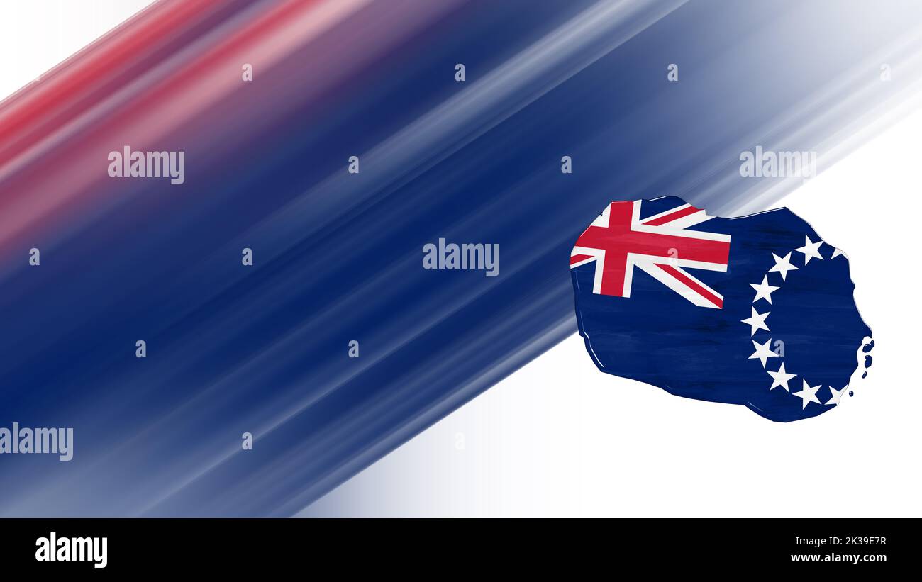 Map of Cook Islands, flag map, National colors background Stock Photo ...