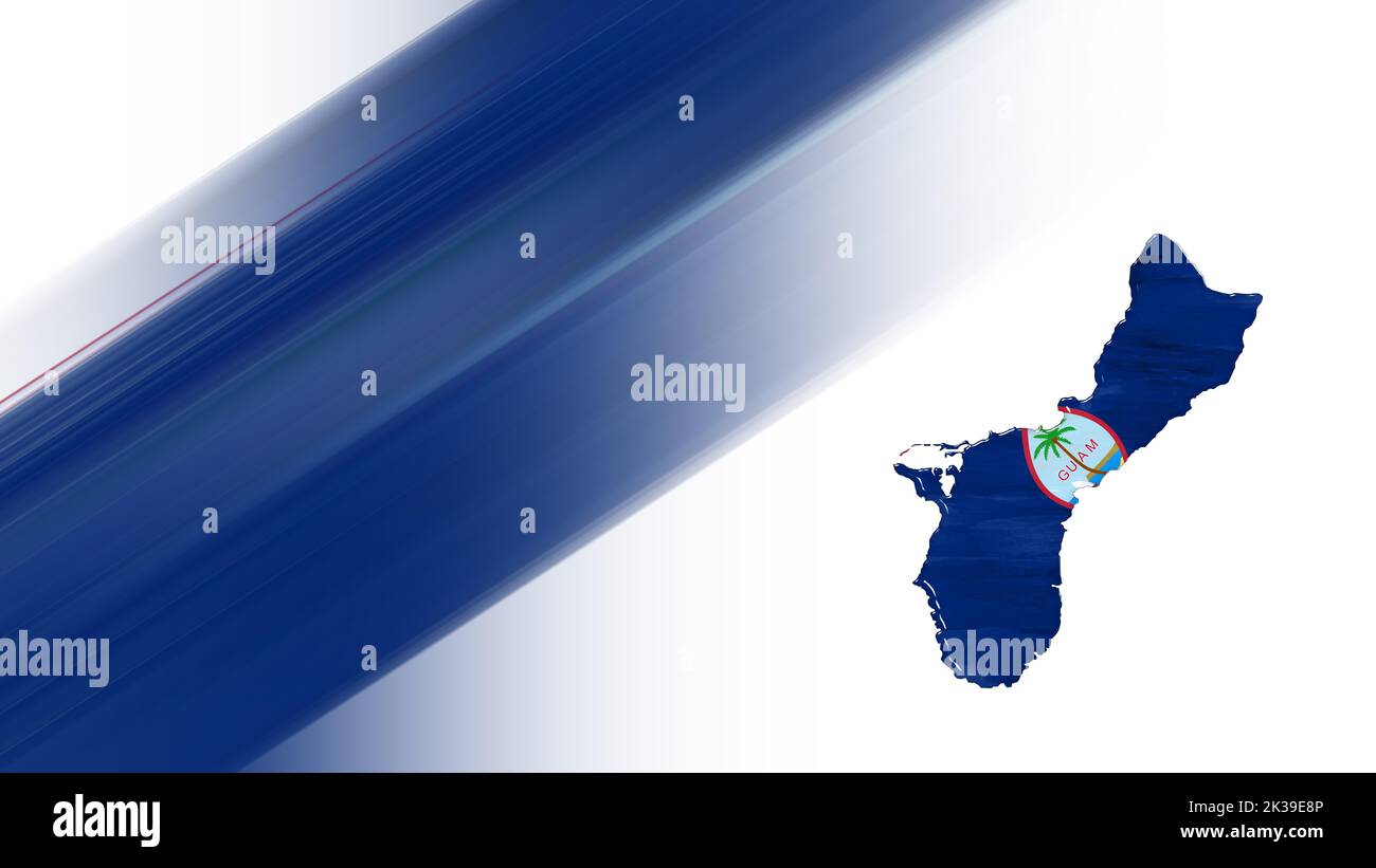 Map of Guam, flag map, National colors background Stock Photo - Alamy