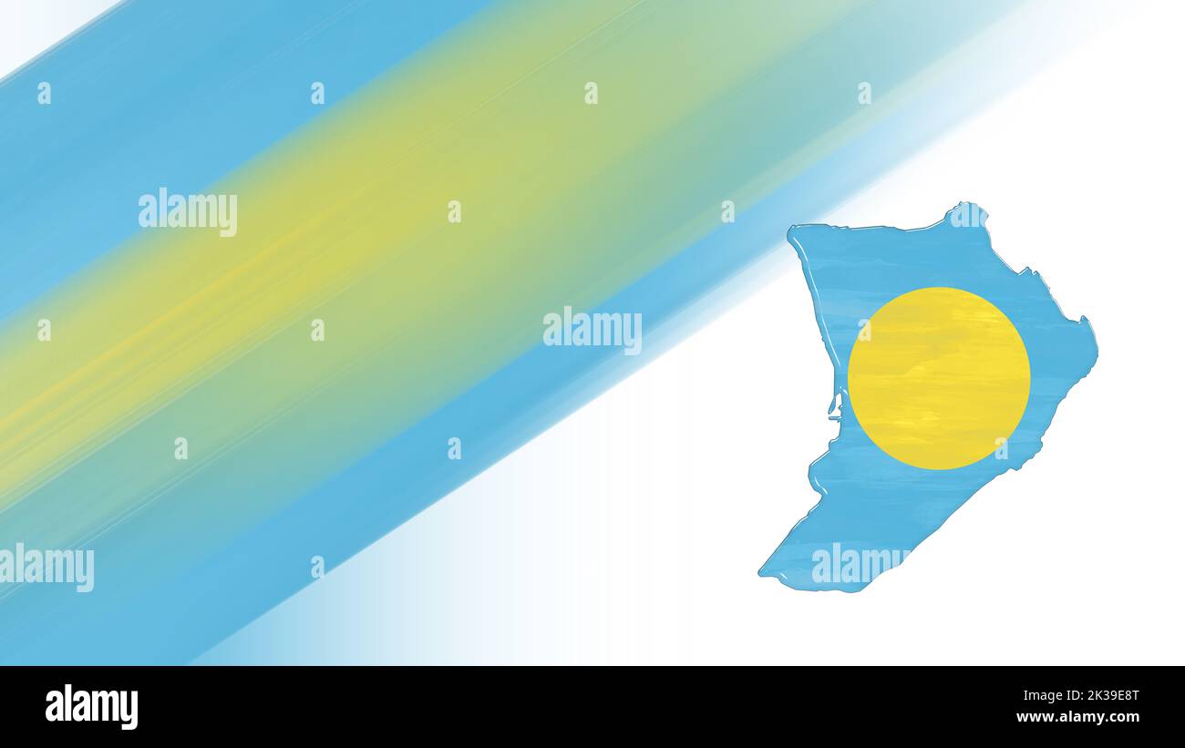 Map of Palau, flag map, National colors background Stock Photo - Alamy