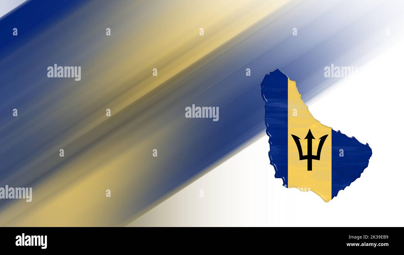 Map of Barbados, flag map, National colors background Stock Photo - Alamy