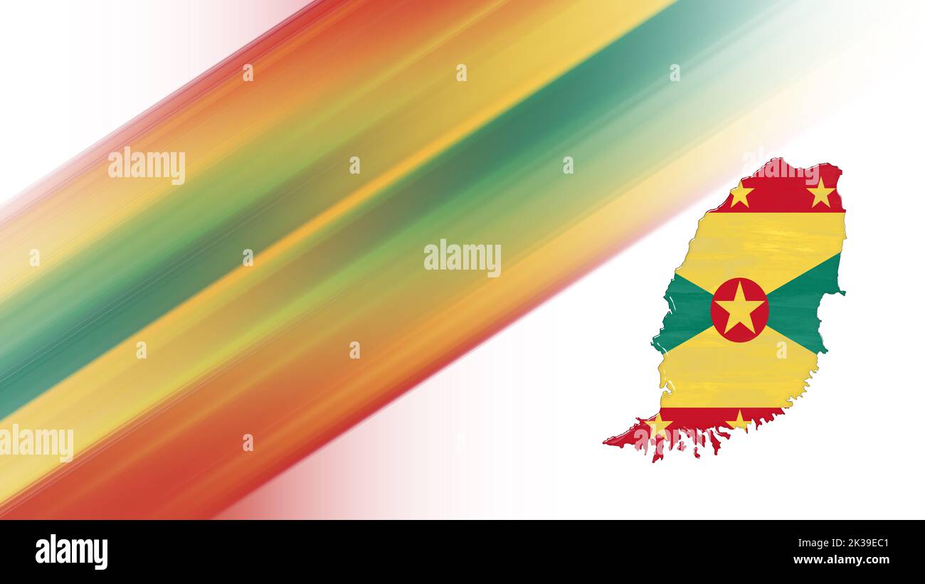 Map of Grenada, flag map, National colors background Stock Photo - Alamy