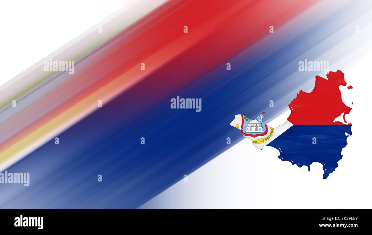 Map of Saint Martin, flag map, National colors background Stock Photo ...