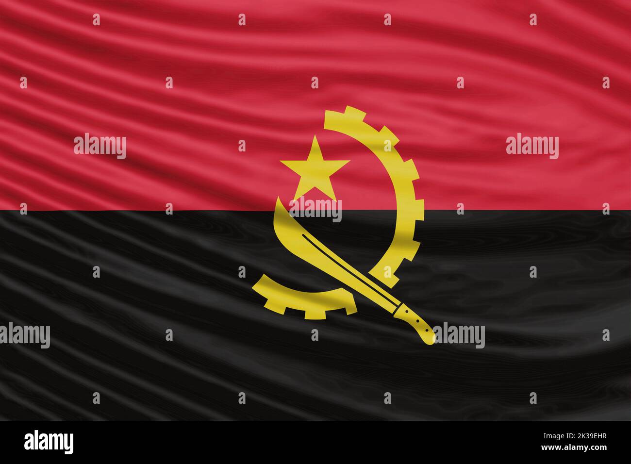 Angola Flag Wave Close Up, national flag background Stock Photo - Alamy
