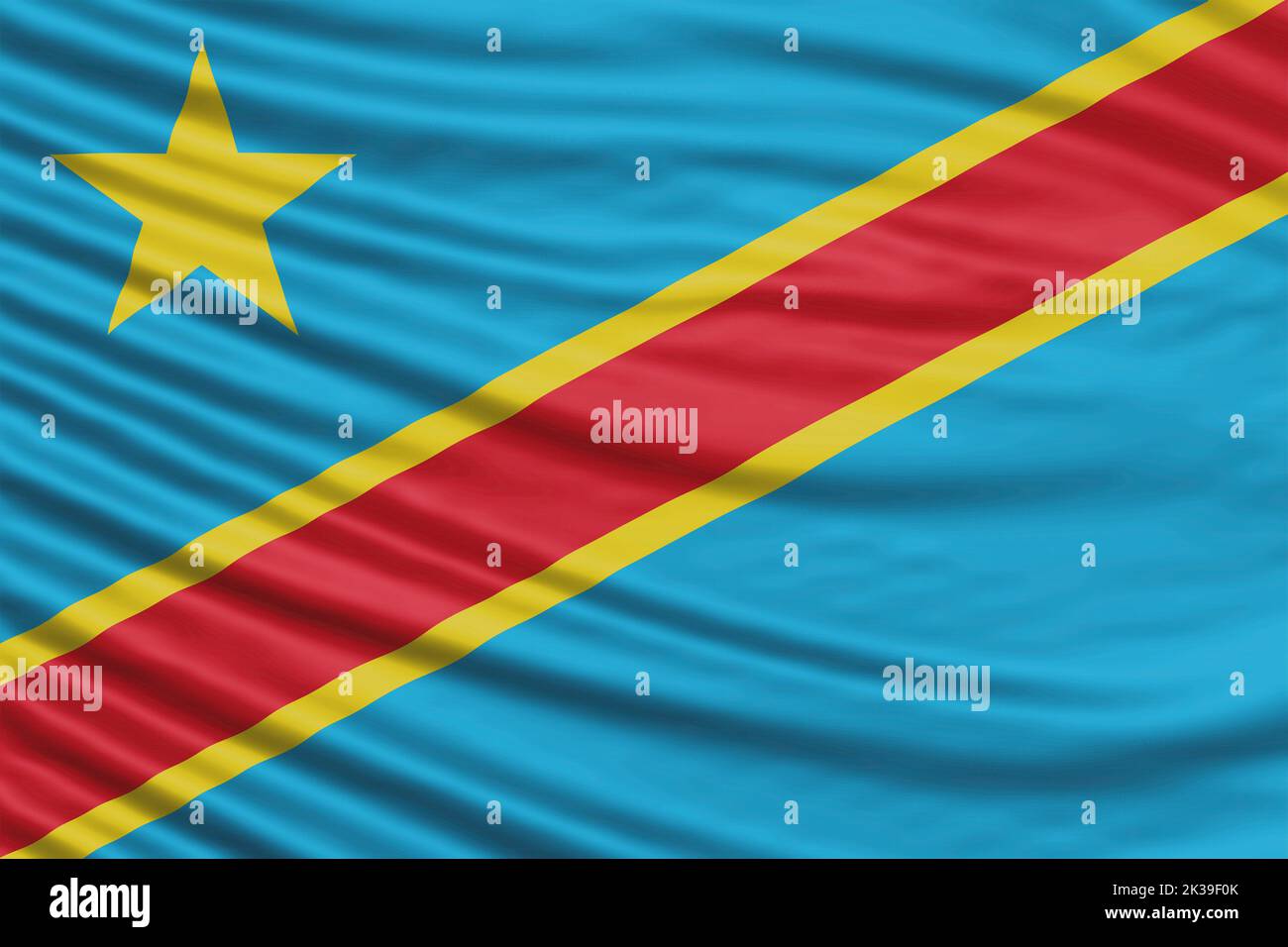 Democratic Republic of Congo Flag Wave Close Up, national flag ...