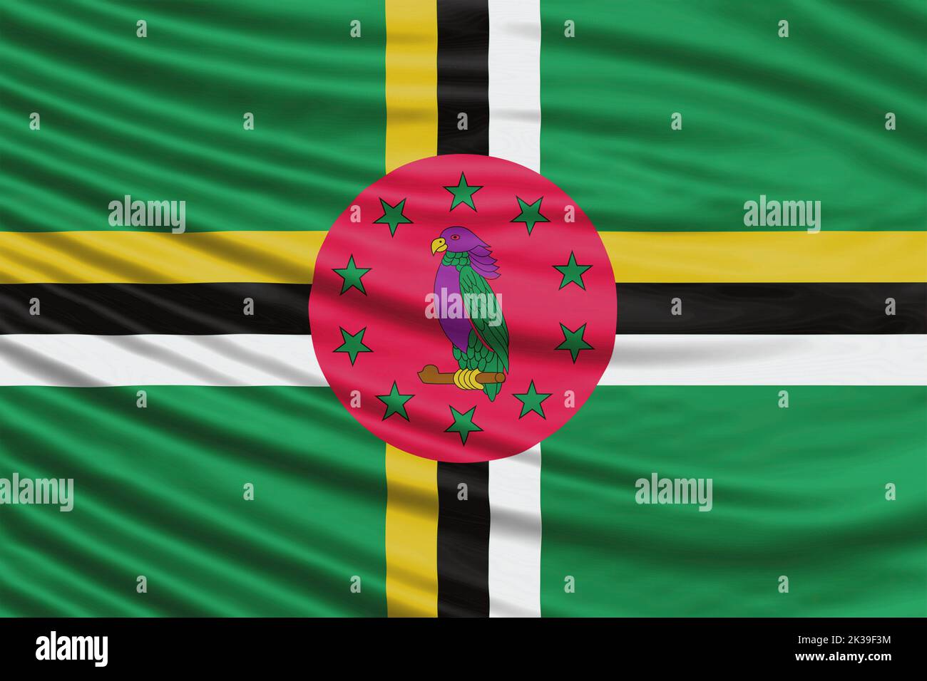 Dominica Flag Wave Close Up, national flag background Stock Photo - Alamy