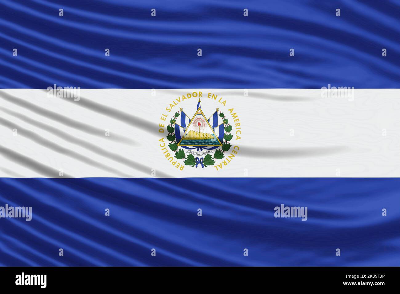 El Salvador Flag Wave Close Up, national flag background Stock Photo ...