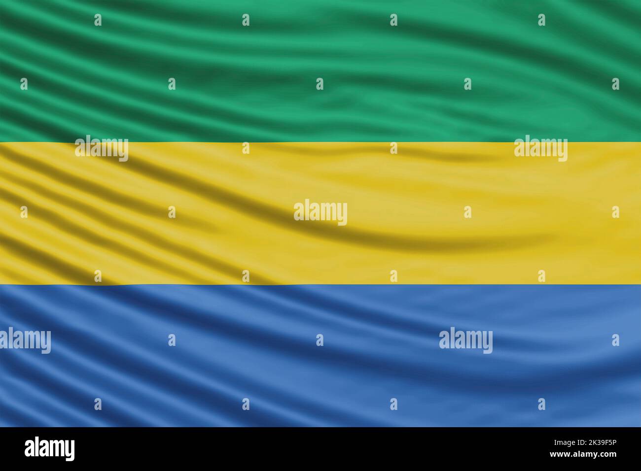 Gabon Flag Wave Close Up, national flag background Stock Photo - Alamy