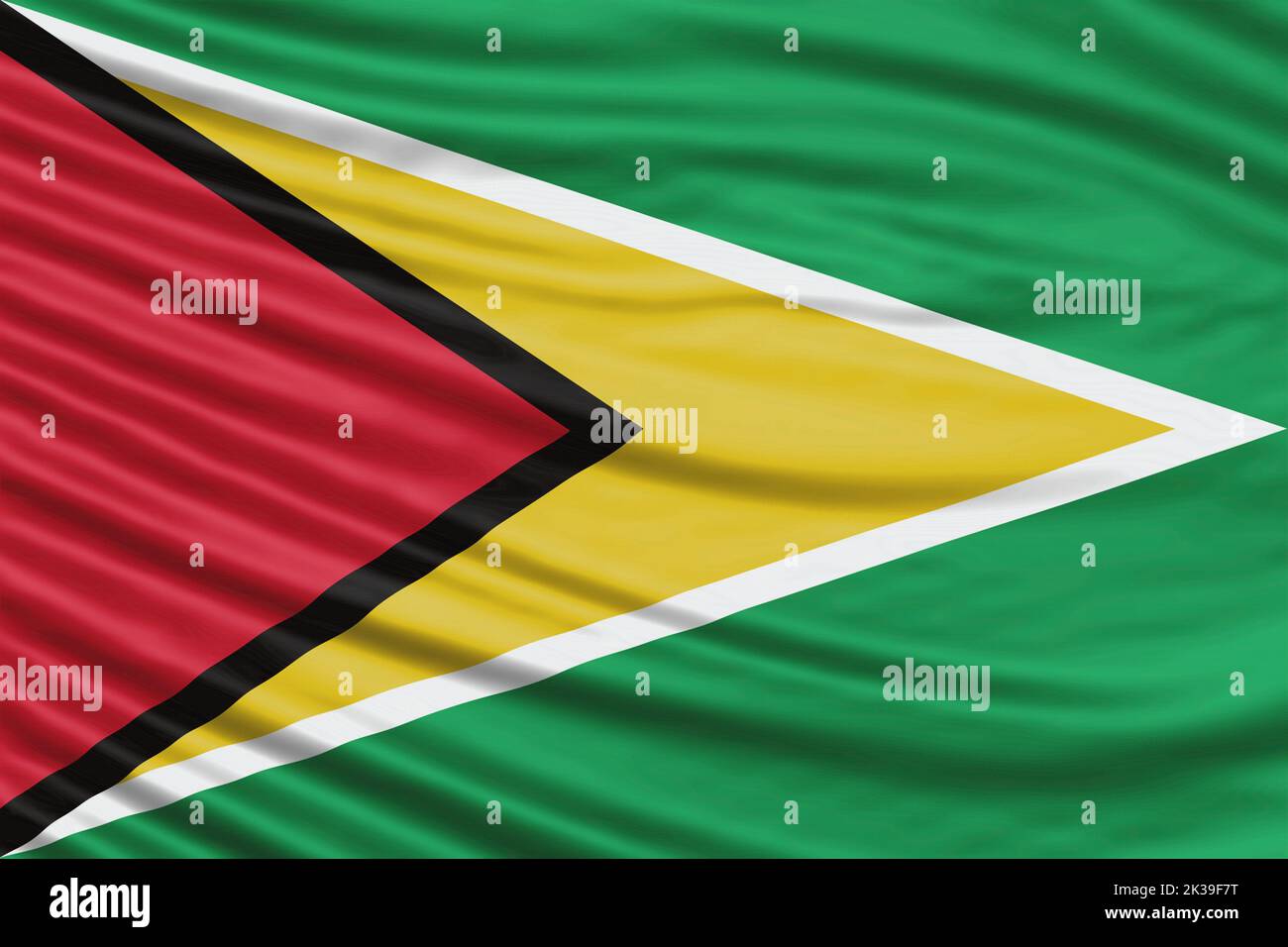 Guyana Flag Wave Close Up, national flag background Stock Photo - Alamy