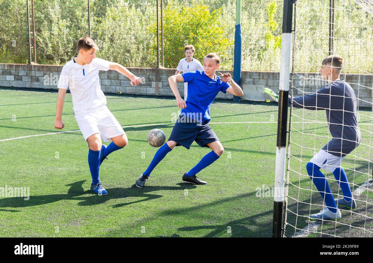 Football striker boy hi-res stock photography and images - Alamy