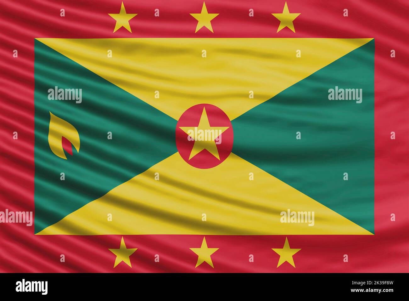 Grenada Flag Wave Close Up, national flag background Stock Photo - Alamy