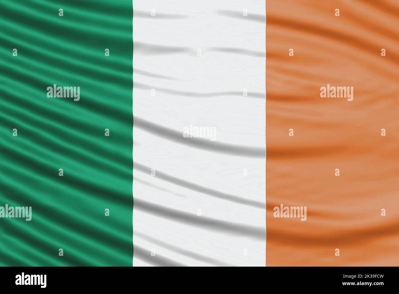 Ireland Flag Wave Close Up, national flag background Stock Photo - Alamy