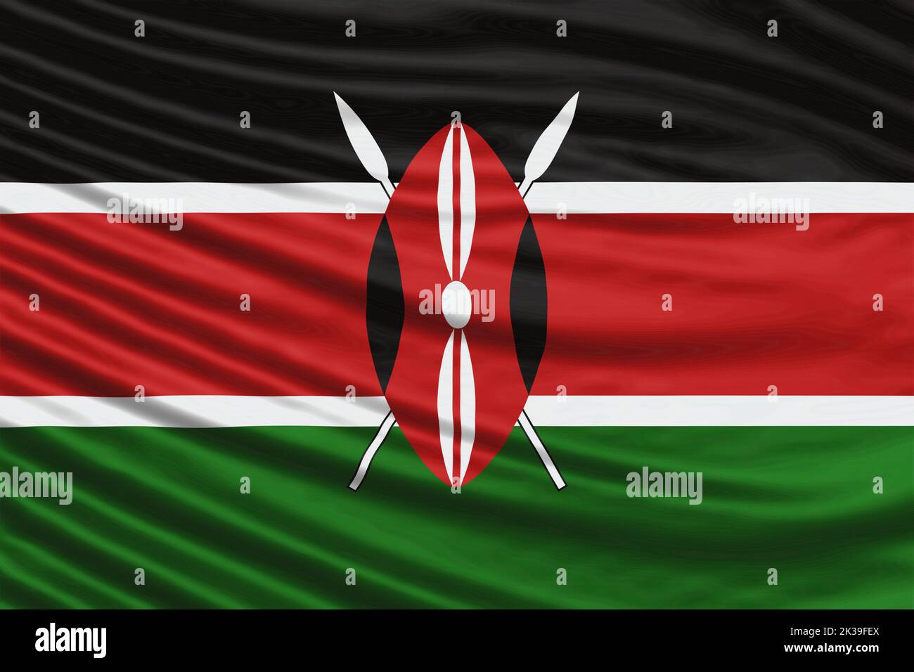 Kenya Flag Wave Close Up, national flag background Stock Photo - Alamy
