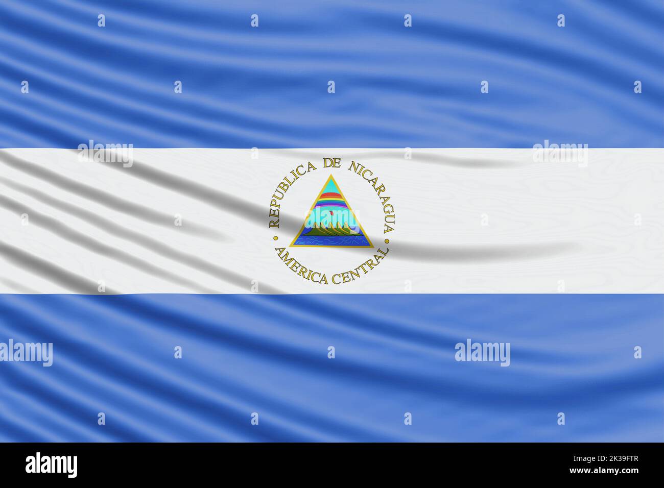 Nicaragua Flag Wave Close Up, national flag background Stock Photo - Alamy
