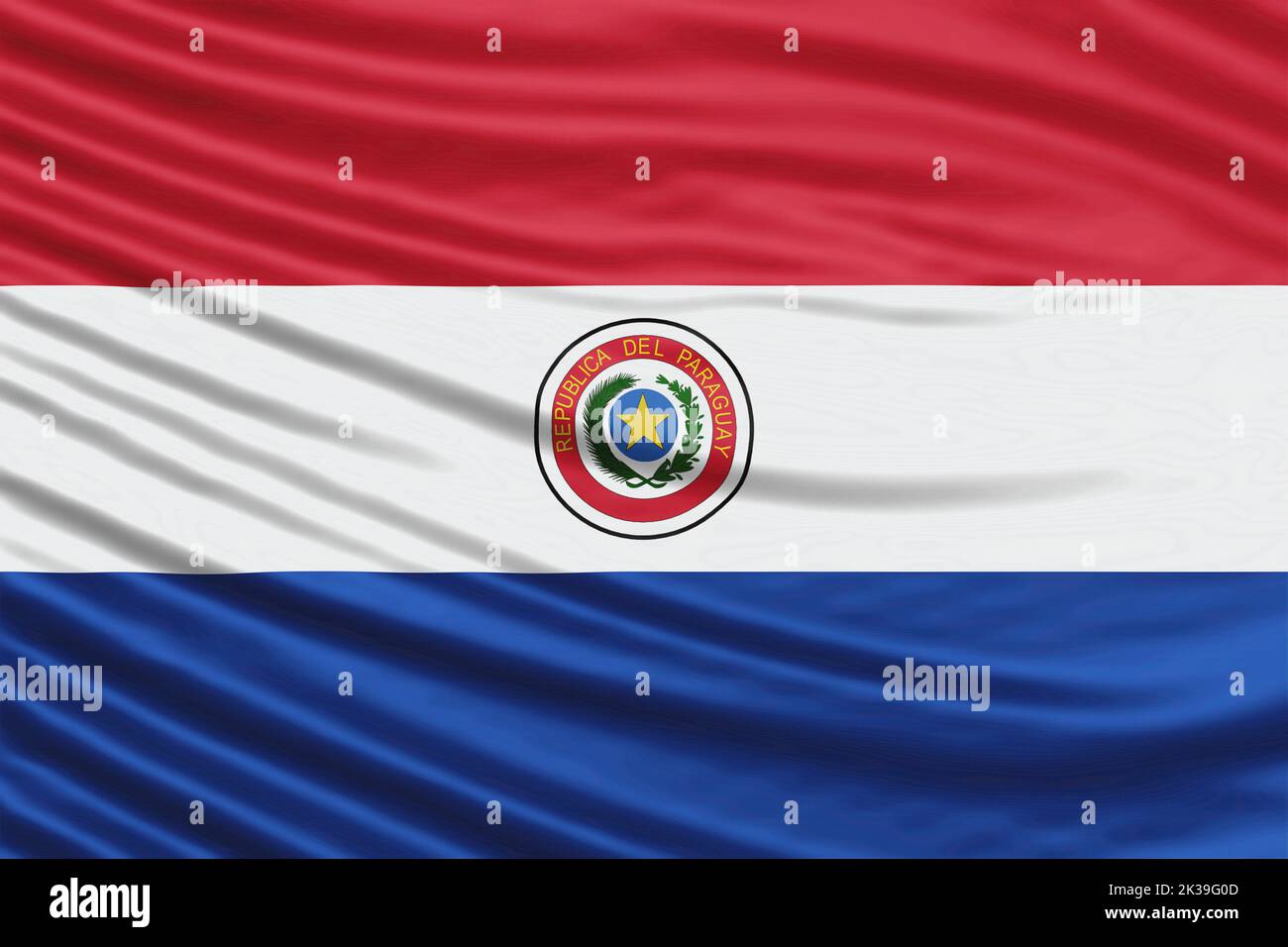 Paraguay Flag Wave Close Up, national flag background Stock Photo - Alamy