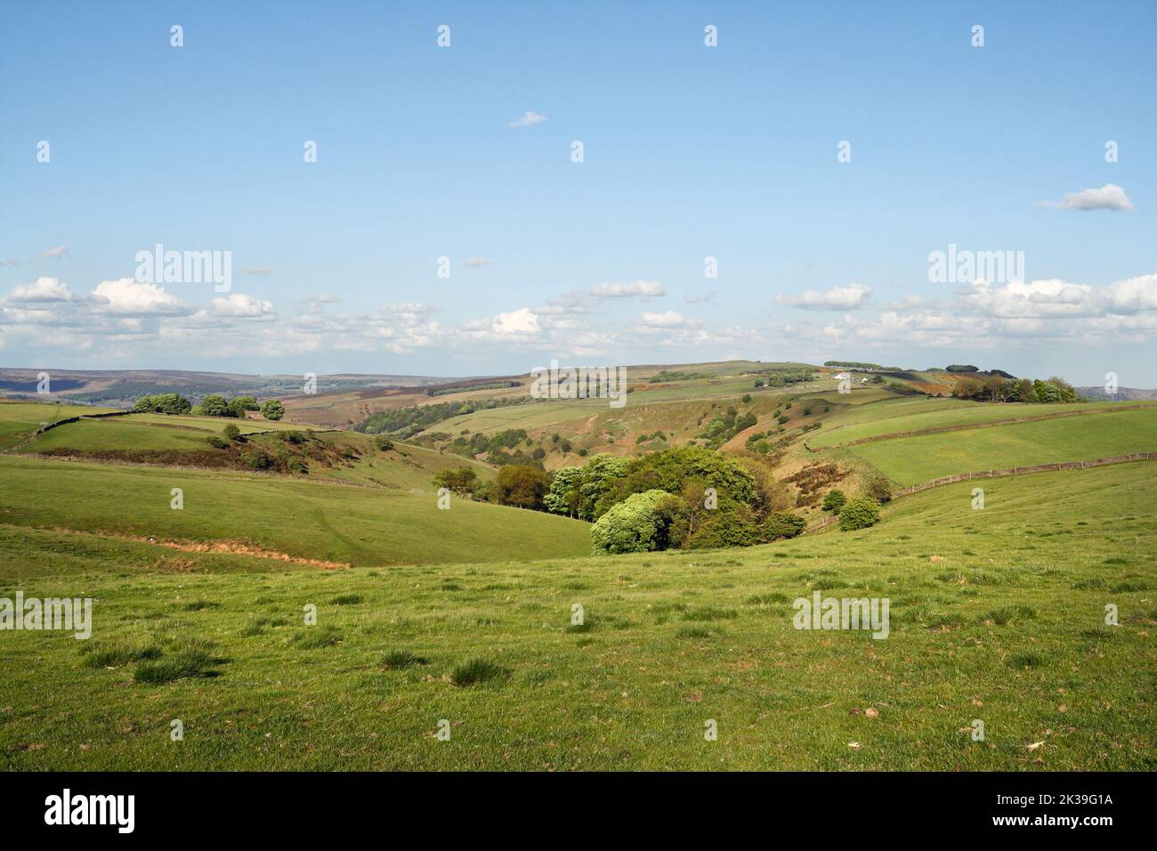 Derbyshire Peak district landscape England UK near Bretton Scenic view ...