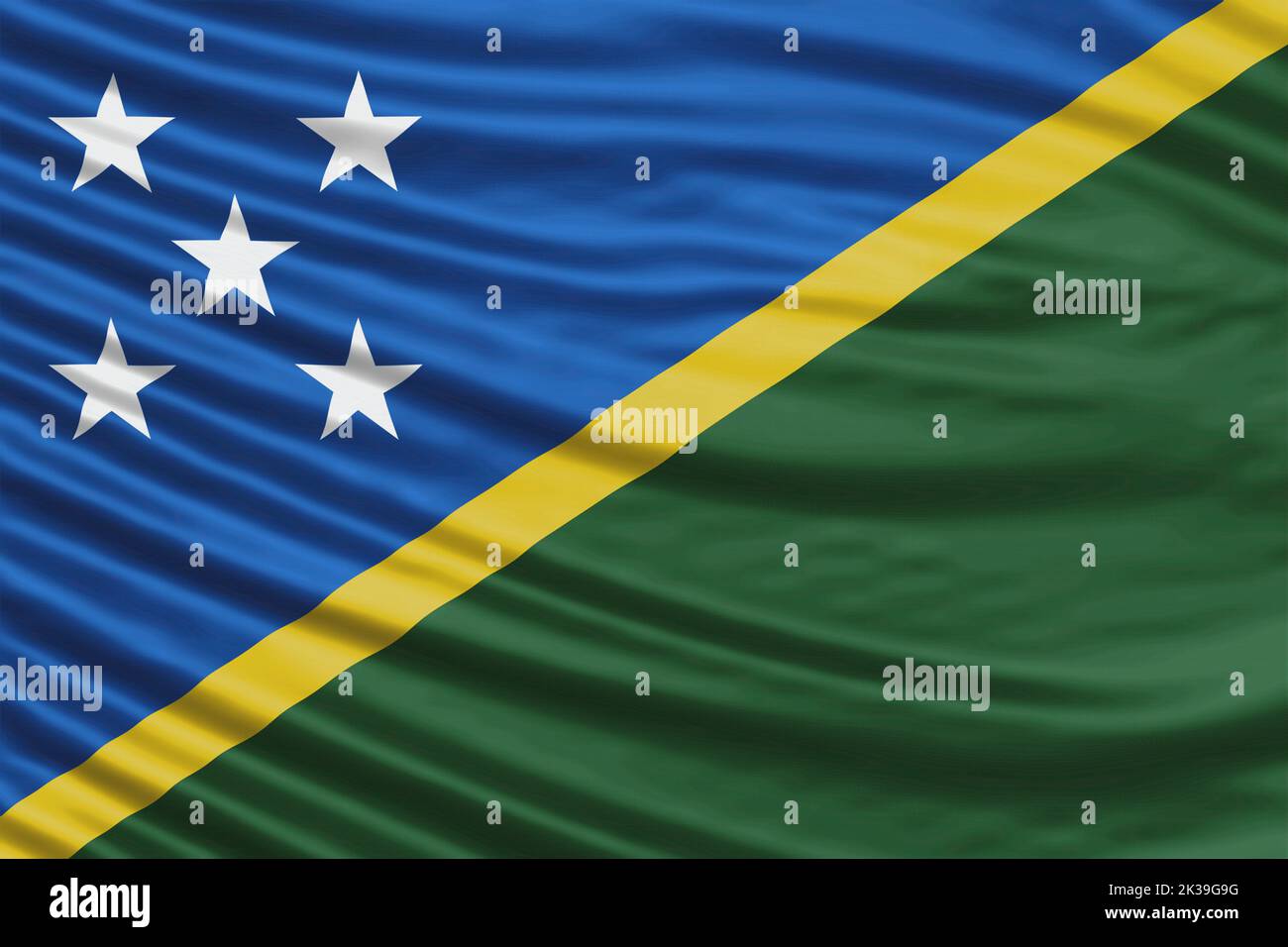 Solomon Islands Flag Wave Close Up, national flag background Stock ...