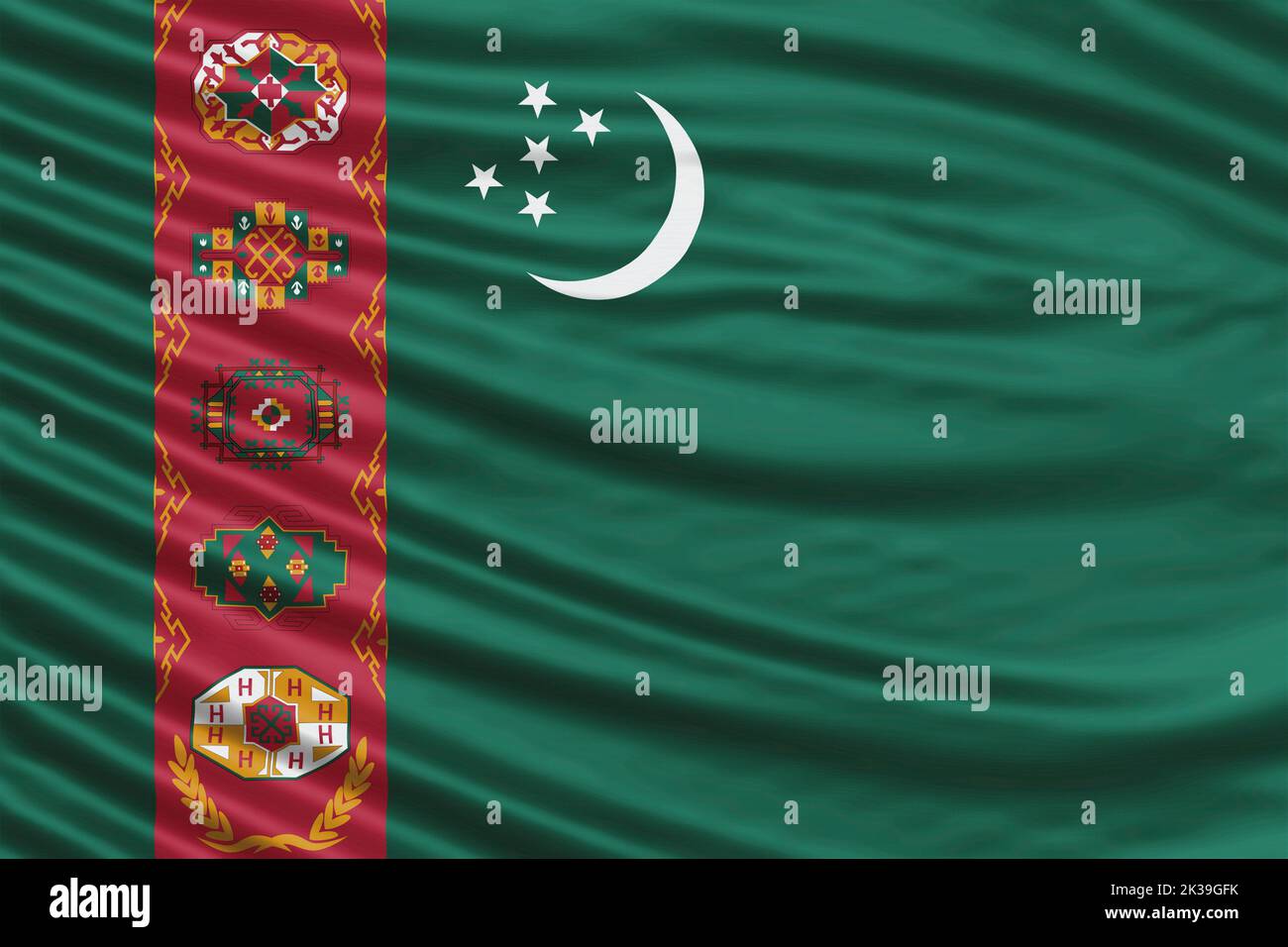 Turkmenistan flag waving hi-res stock photography and images - Alamy