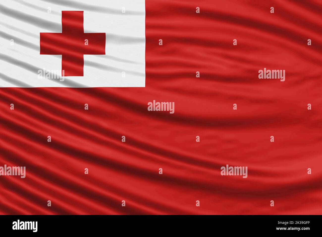 Tonga Flag Wave Close Up, national flag background Stock Photo - Alamy
