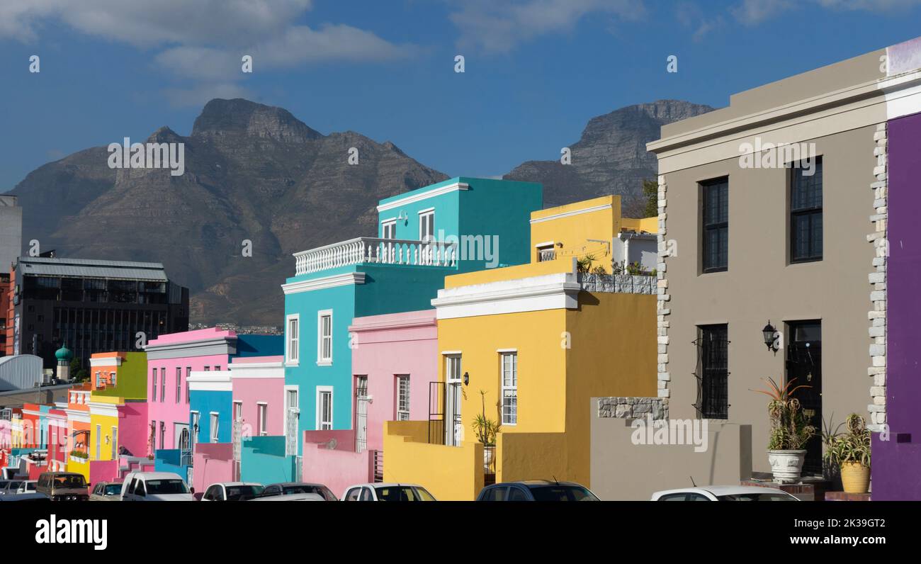 a line of colorful buildings on Wale Street Cape Town South Africa ...
