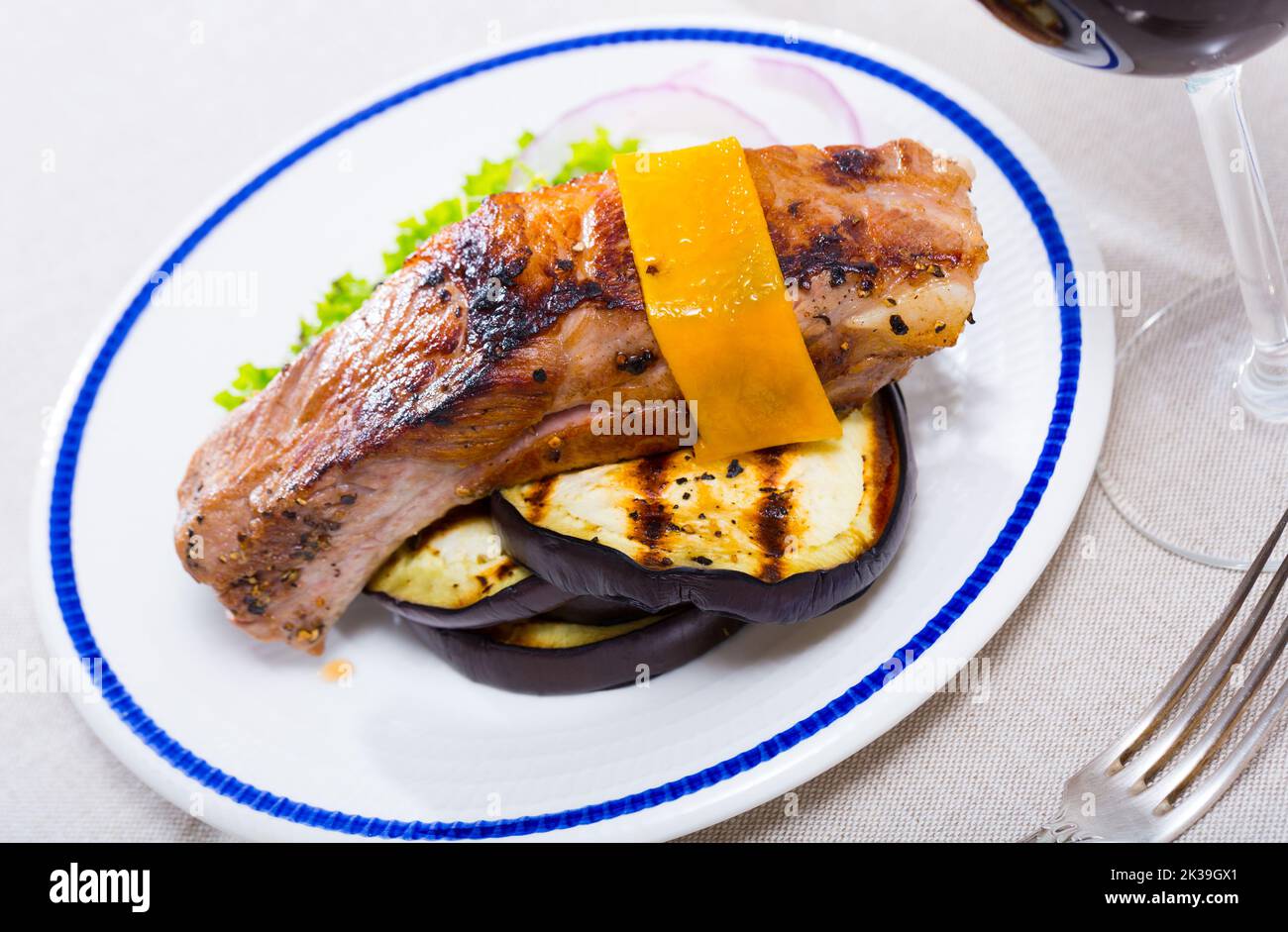 Juicy baked pork rib Stock Photo - Alamy