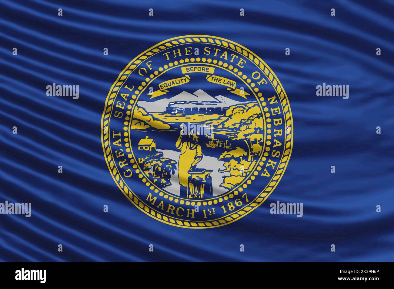 Nebraska state Flag Wave Close Up, Nebraska flag background Stock Photo ...