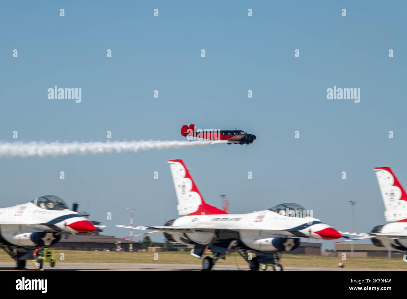 Matt Younkin, Beech-18 pilot, passes the crowd Sept. 24, 2022, at ...