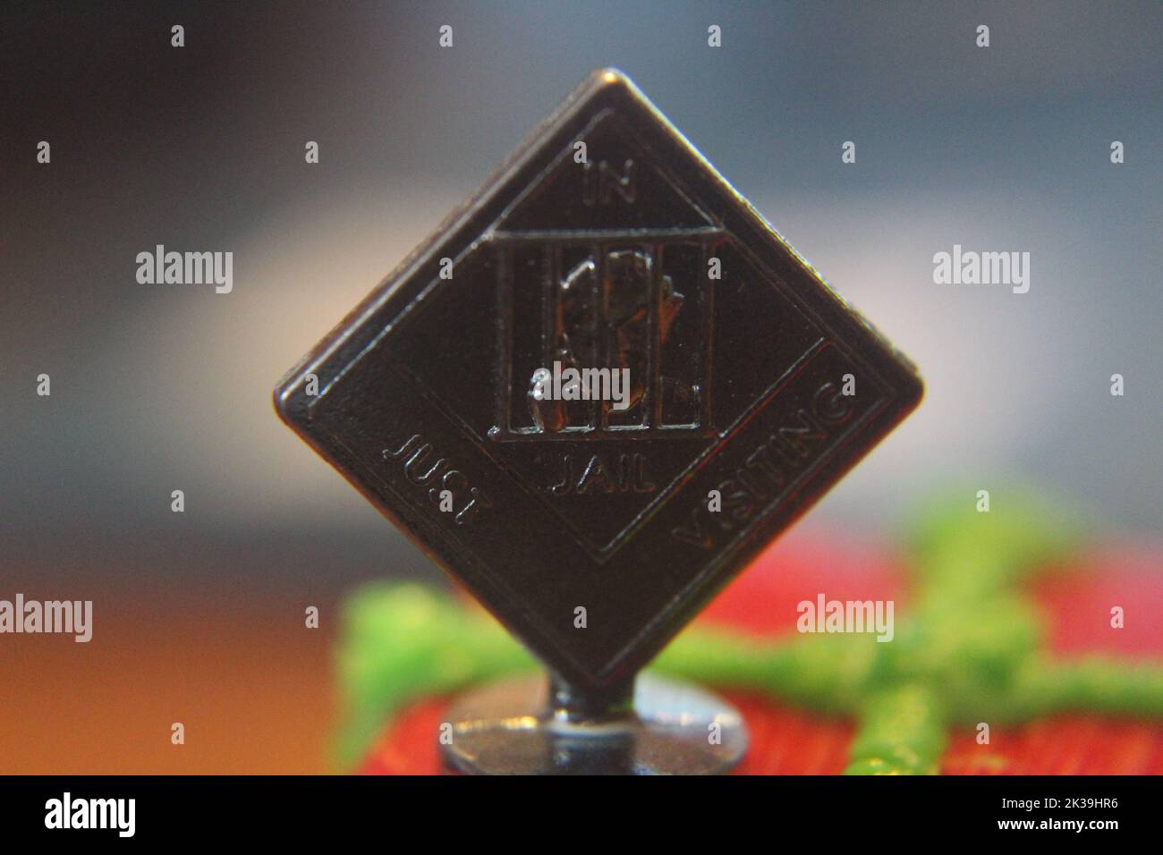 A close-up shot of a Monopoly game token that is part of a collectible ...