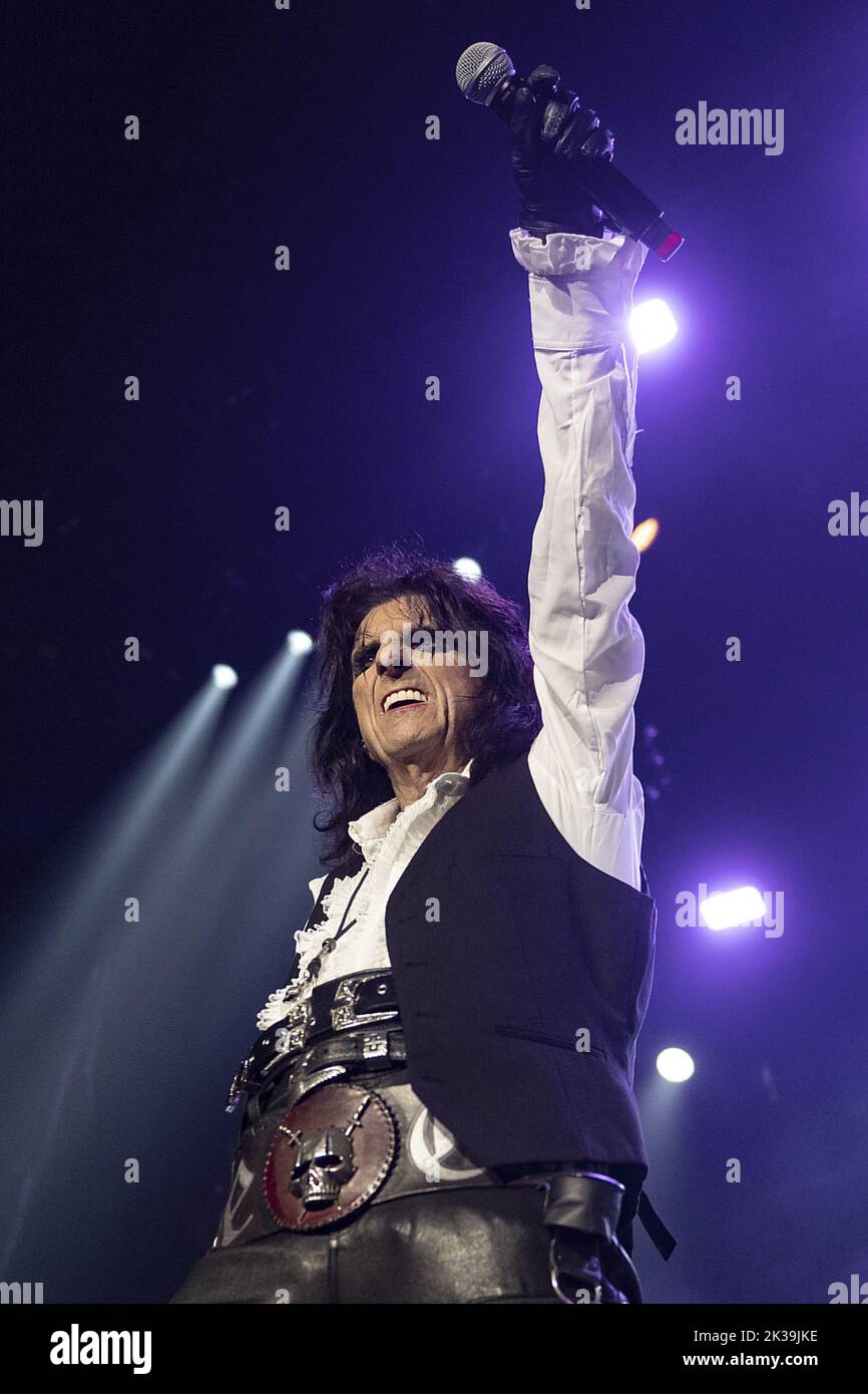 BIRMINGHAM, ENGLAND: Alice Cooper and his band perform on stage at the ...