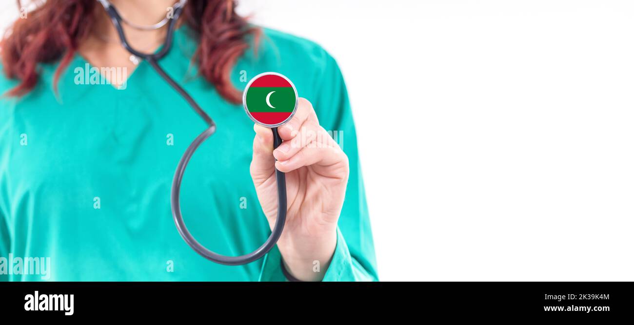 Maldives national healthcare system female doctor with stethoscope Stock Photo - Alamy