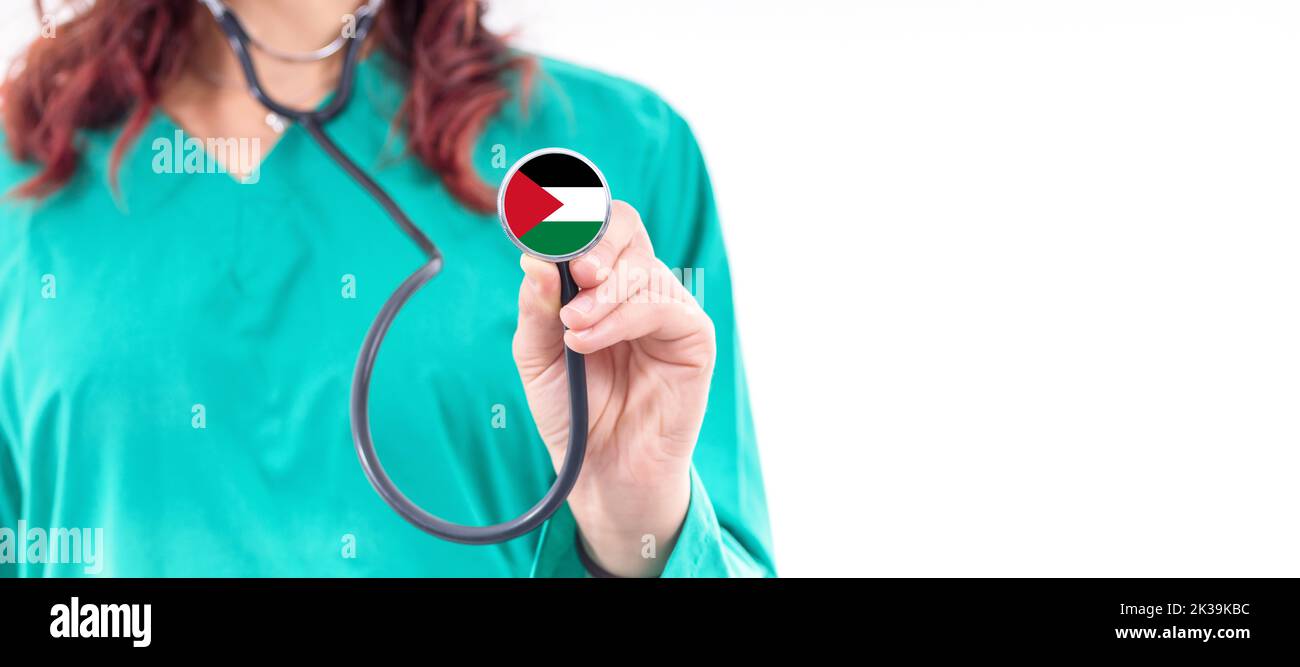 Palestine national healthcare system female doctor with stethoscope ...