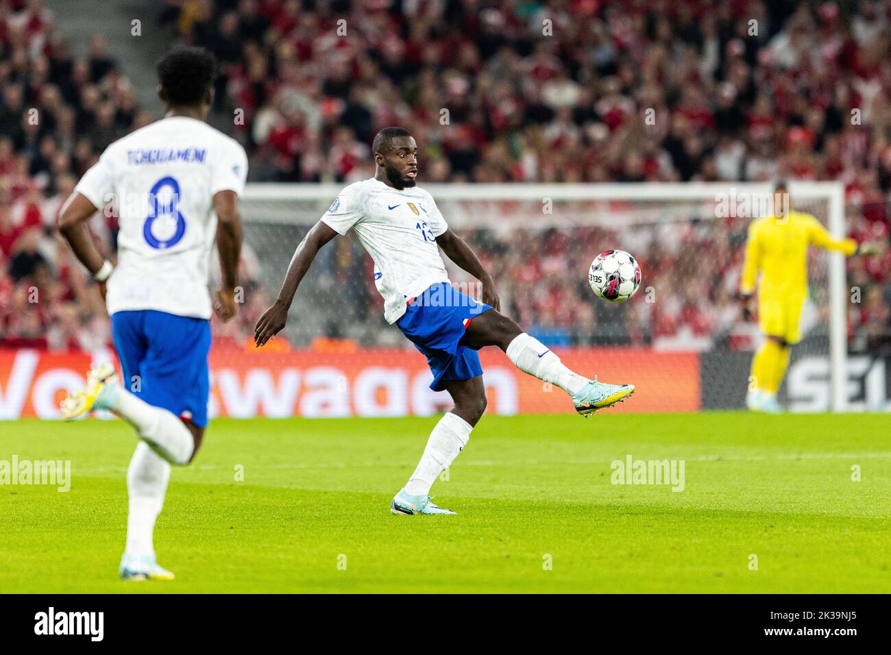 Copenhagen, Denmark. 25th Sep, 2022. Dayot Upamecano (13) of France ...