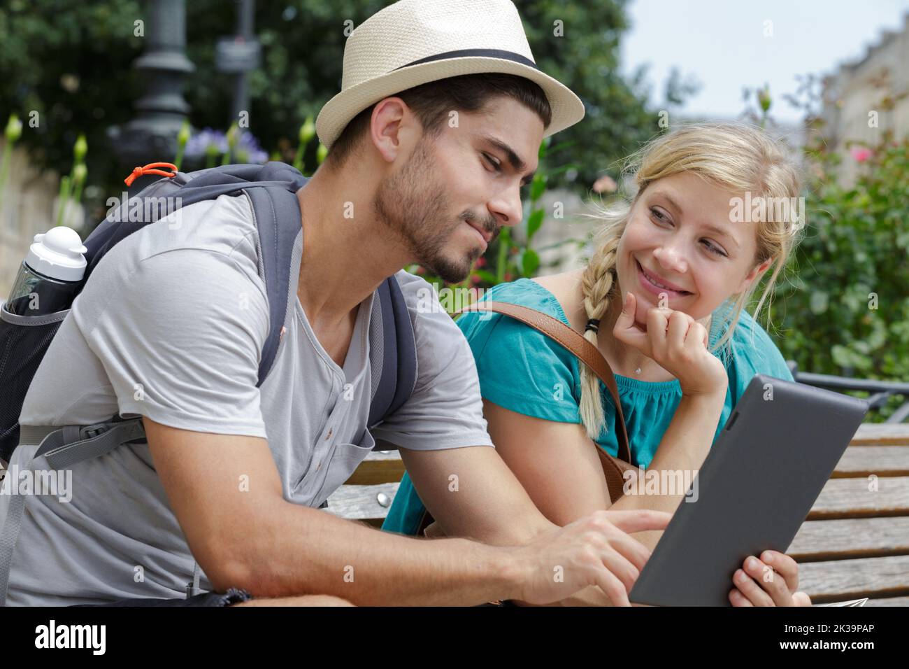 Active couple rests during hi-res stock photography and images - Alamy