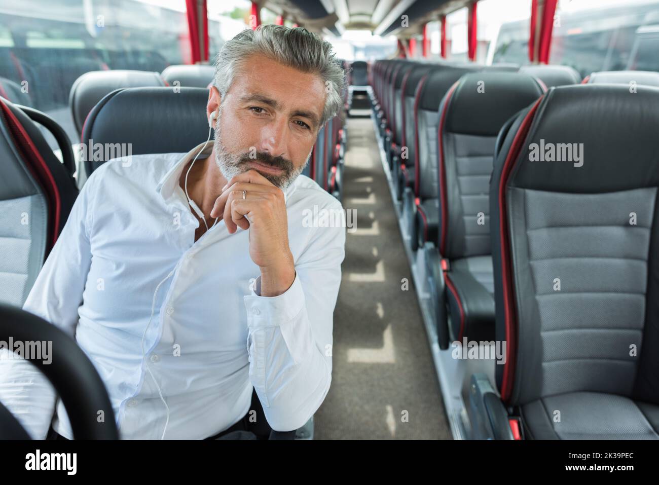 Businessman traveling bus hi-res stock photography and images - Alamy
