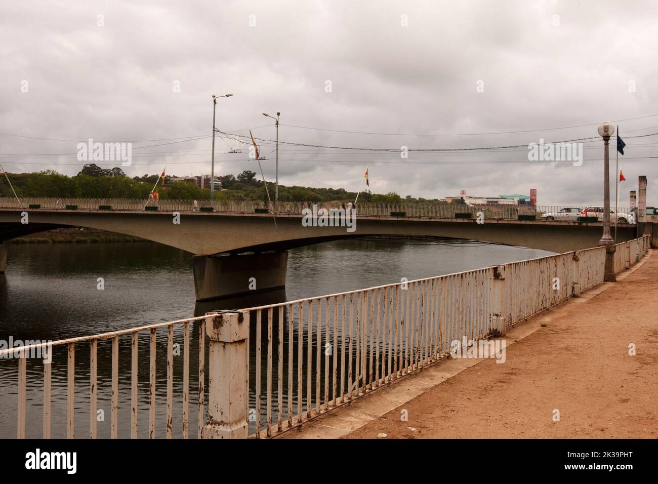 The Santa Clara Bridge over the Mondego river in Coimbra, Portugal, on ...