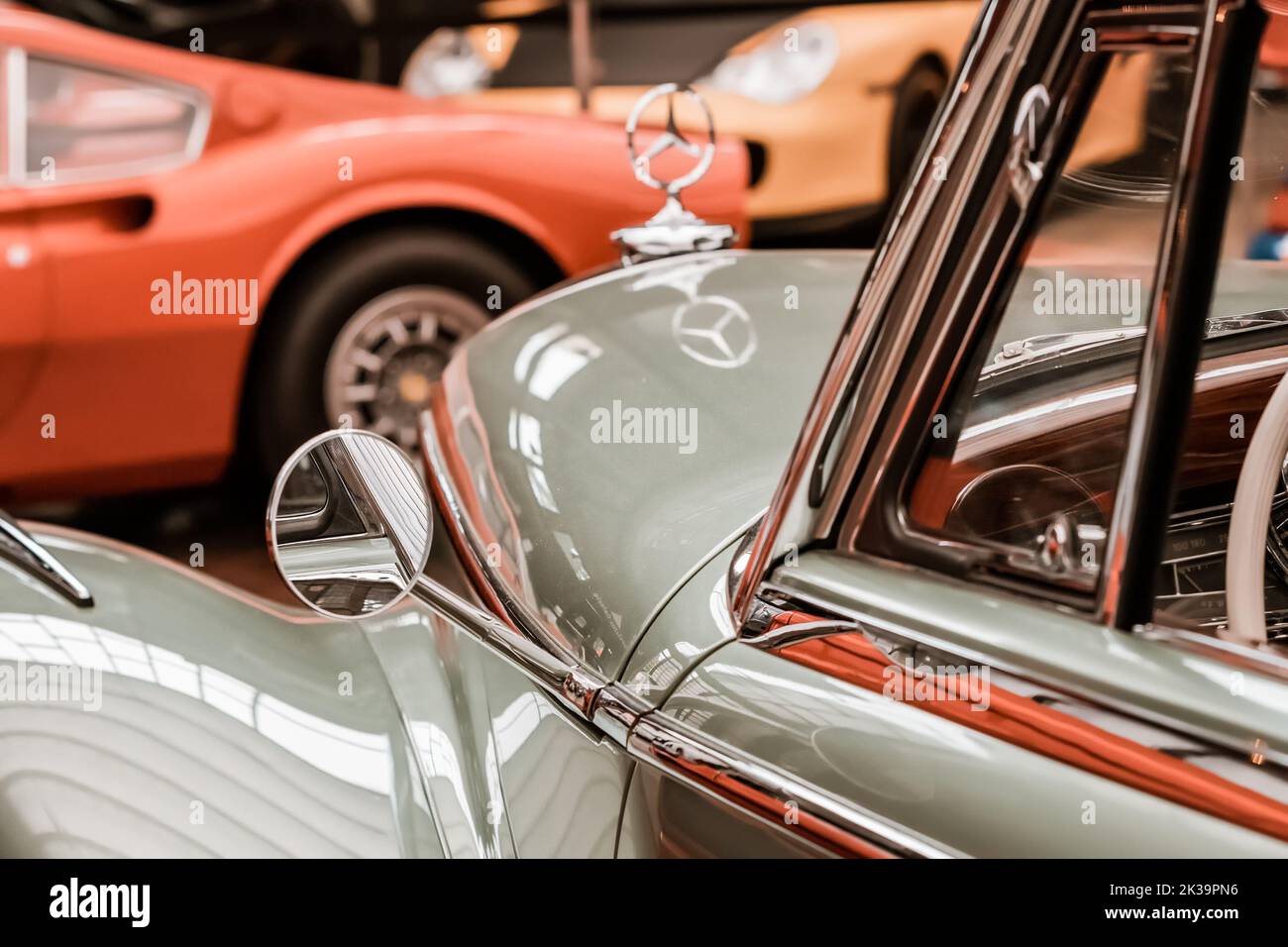 10 July 2022, Antalya, Turkey: Mercedes-Benz logo on the front of a ...