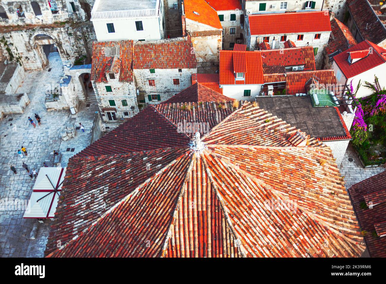Old town rooftops aerial view . Split Croatia downtown Stock Photo - Alamy