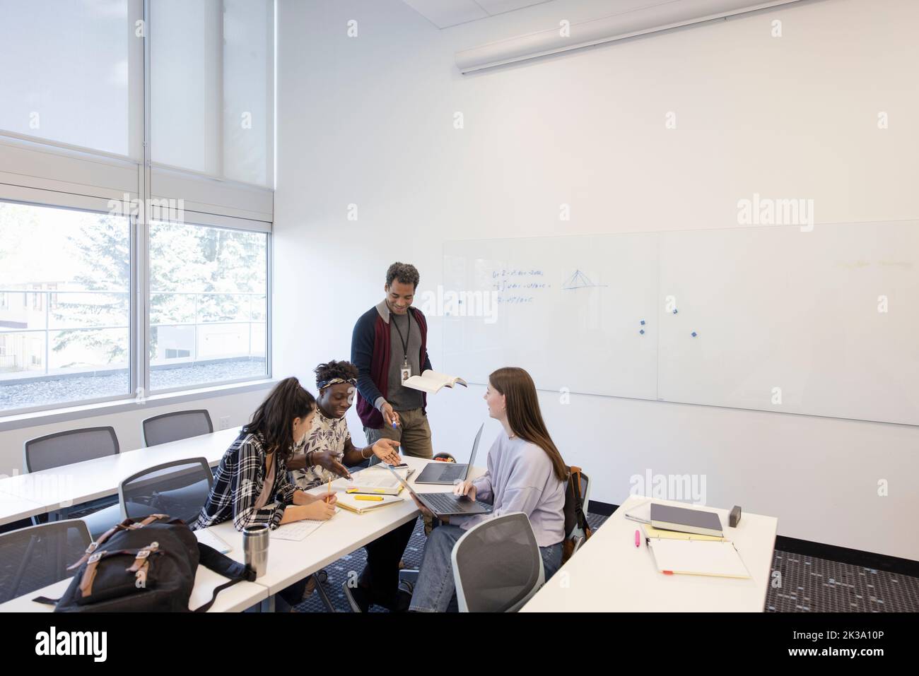 Professor talking students in classroom hi-res stock photography and ...