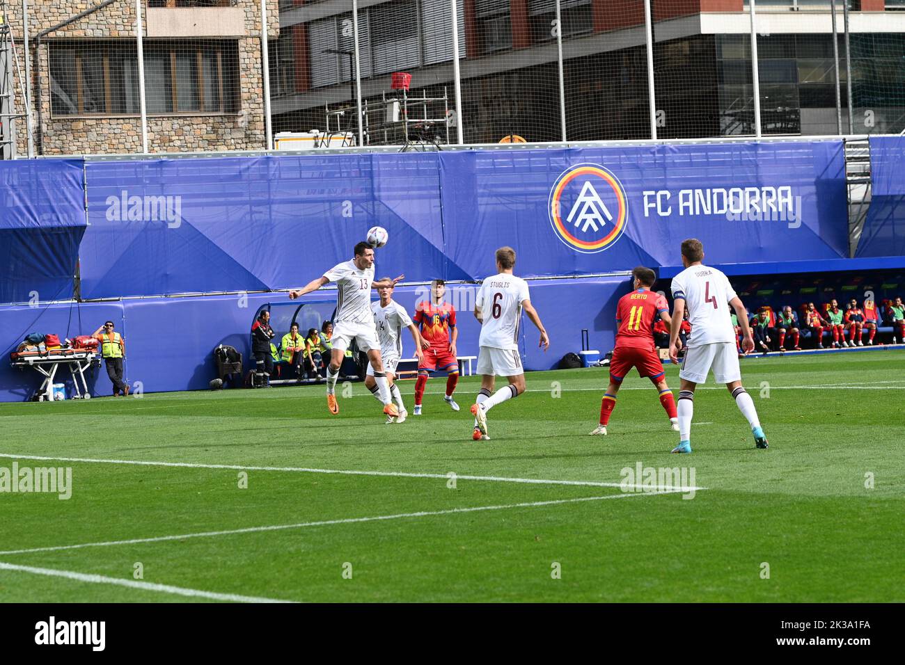 ANDORRA LA VELLA, ANDORRA - SEPTEMBER 25: Players during the UEFA ...