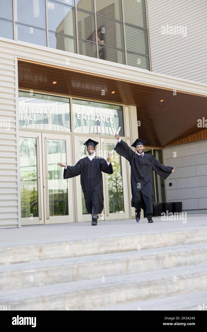 Graduation gown walking celebration achievement pride hi-res stock ...